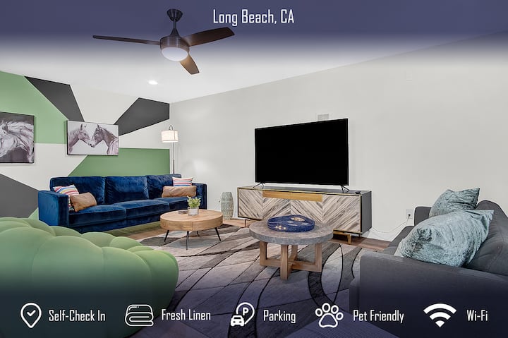 Chic 4b2b Townhome Private Pool - Long Beach, CA