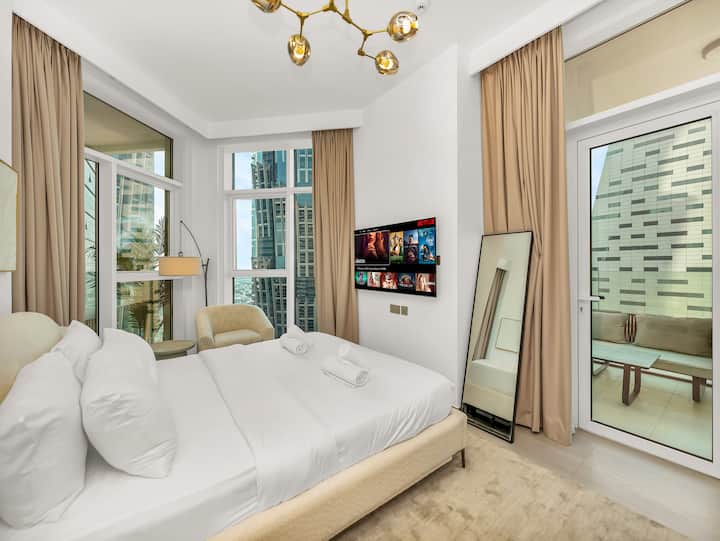 2bed Apt Near Burj Klfa 800m - Metro Infinity Pool - Dubai