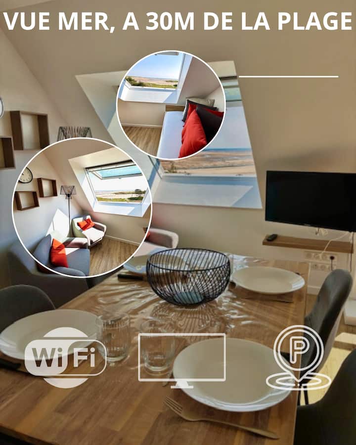 Duplex, Vue Mer, 30m Plage, Wifi - Barneville-Carteret