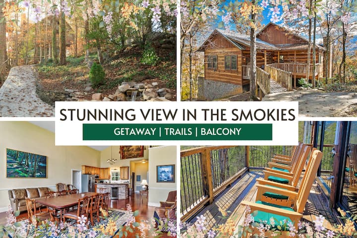 Spacious Living Room | Hot Tub | Fireplace |Views! - Townsend, TN