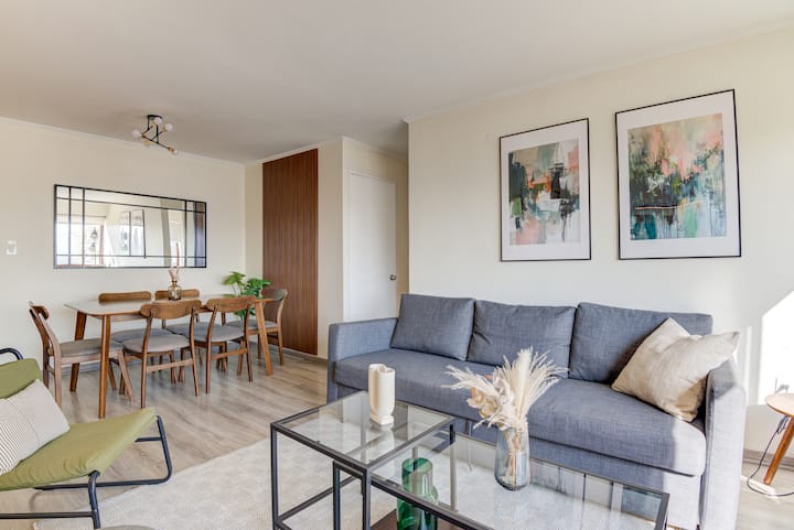 <Unico> 7 Pax. Ideal Flia. Amplio. 3 Dormitorios. - Las Condes