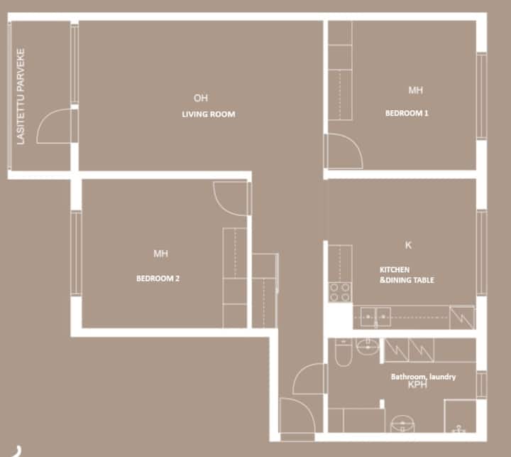 80m2 Furnished 3-room Apartment With Free Parking - Turku