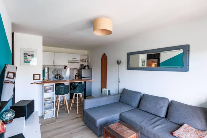 Charmant T2 Rés. Calme + Vue Montagne + Parking - Hondarribia