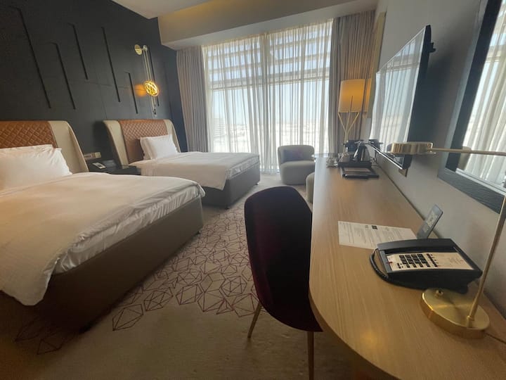 5* Hotel Twin Room - 5* Bathroom - Fifa Stadium - Qatar