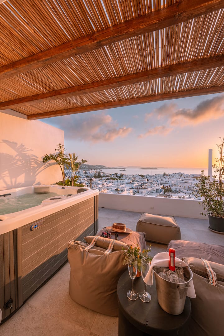 Seaview Jacuzzi "Legends In Town" - Mykonos Region