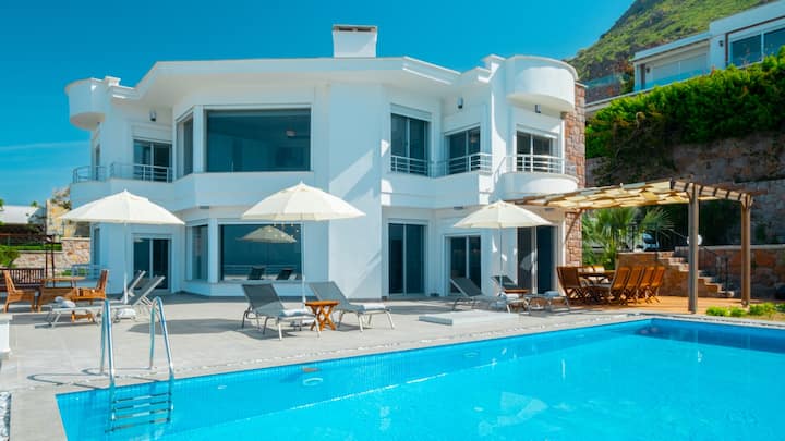 Bodrum Turgutreis Sea View 5br Private Pool Villa - Turgutreis