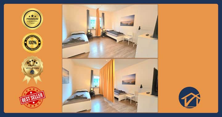4-zimmer,einzelbetten, Balkon,wlan &(Lkw)parkplatz - Iserlohn