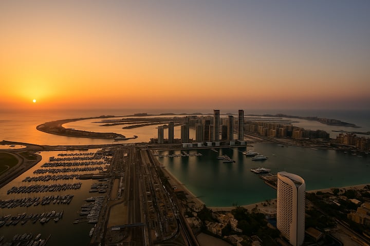 Luxe Marina Suite|360° Palm View|vintage Charm - Dubaï