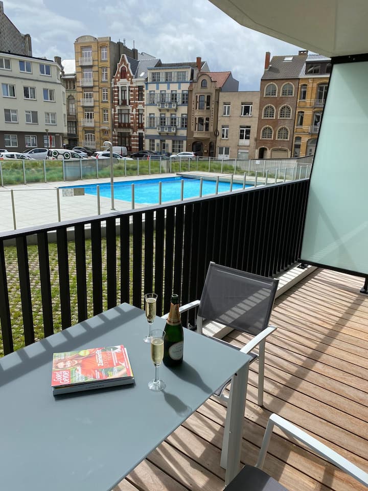 Studio Neuf Avec Piscine, Proche Mer - Oostende