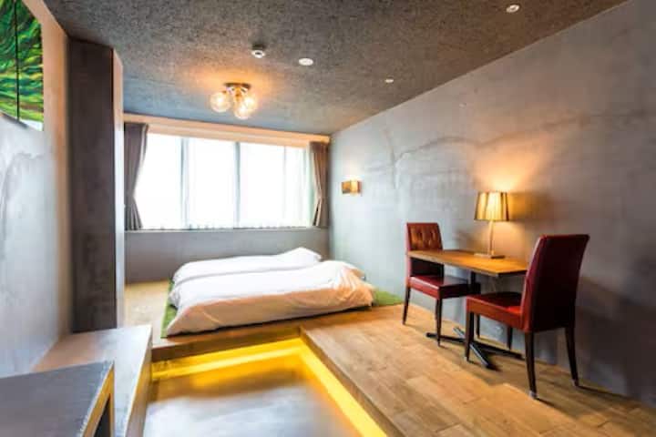 広々としたツインルーム【Modern Room】 - 교토시
