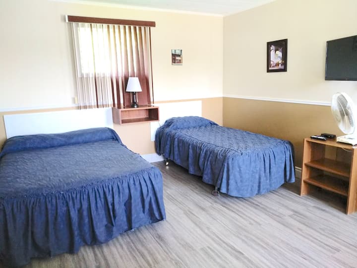 One Double And One Single Bed With Bathroom - Gaspé