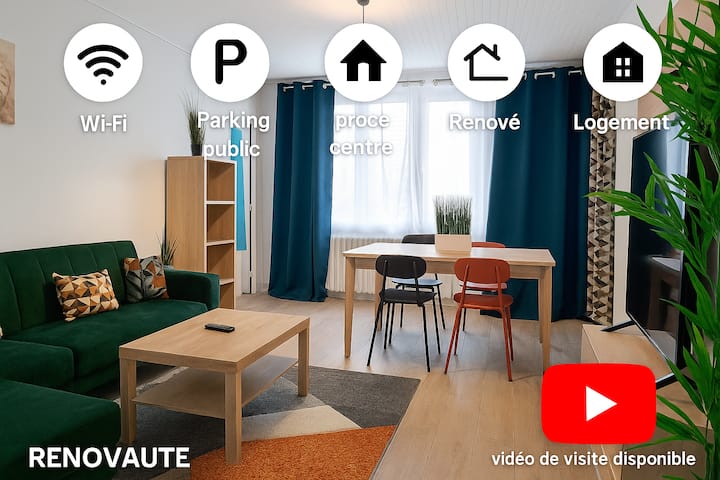 ÉLégant T3 Rénové, Wifi, 6 Pers. - Blois
