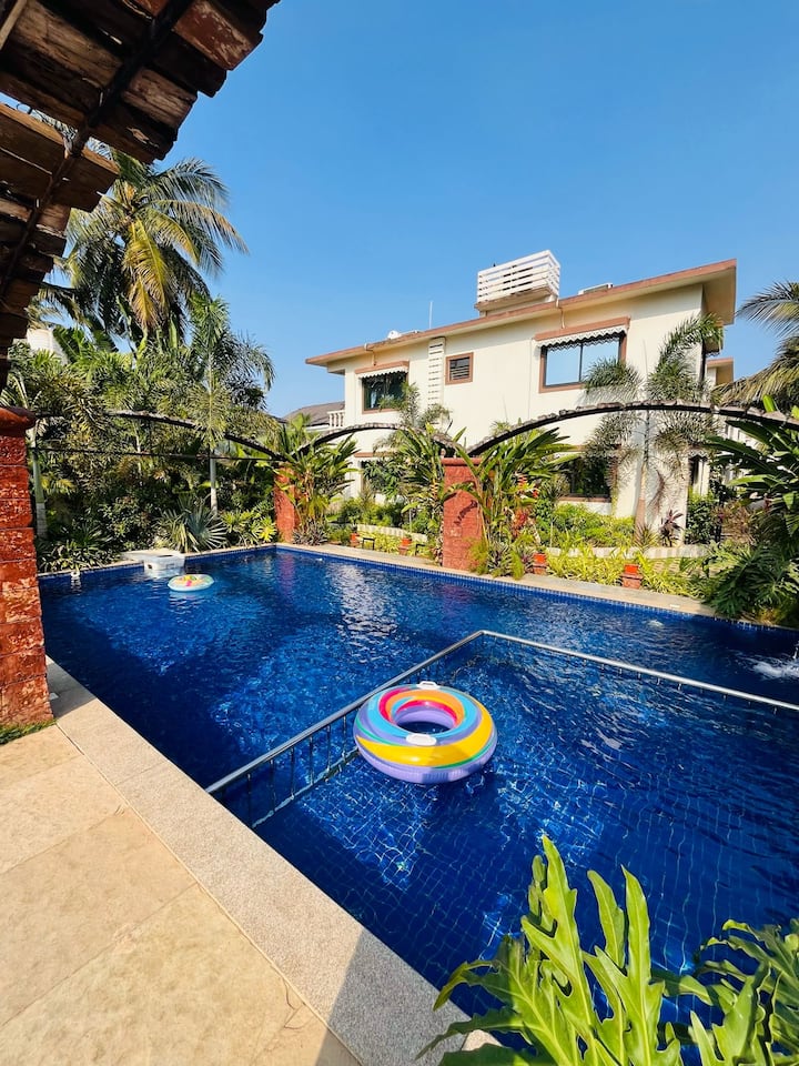 4bhk Villa-jacuzzi, 4 Min Beach - Goa