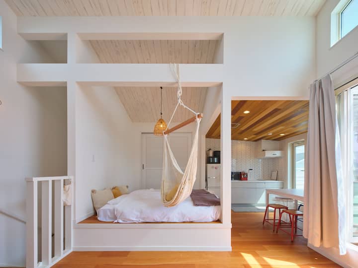 Surf&turf 一宮South - 開放的なバルコニー付でリゾート気分!九十九里の貸切コテージ - 茂原市