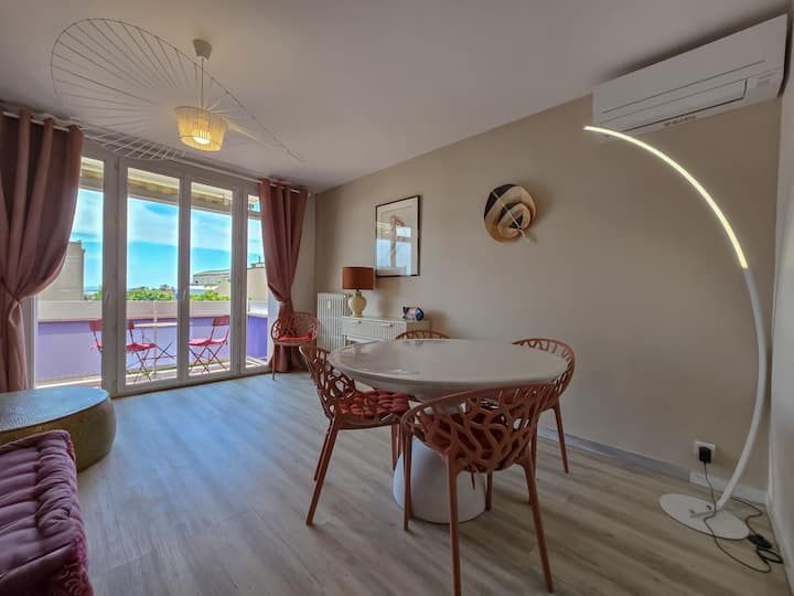 L’heure Sud – T3 Clim Avec Garage Au Centre-ville - Plage de Hyères