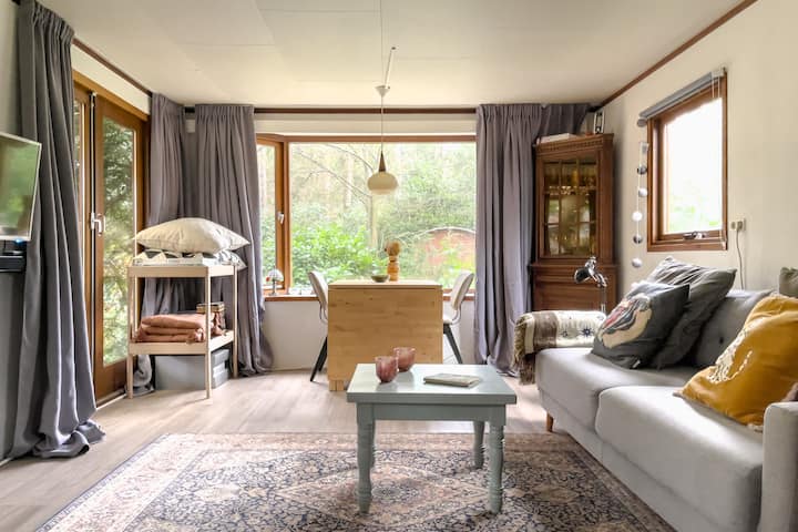 Houten Chalet Veluwe - Boshuisje Met Zwembad - Eerbeek