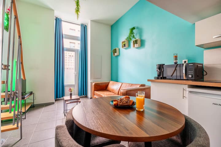 Ventilé Terrasse Gare Place Gratuite - Saint-Étienne