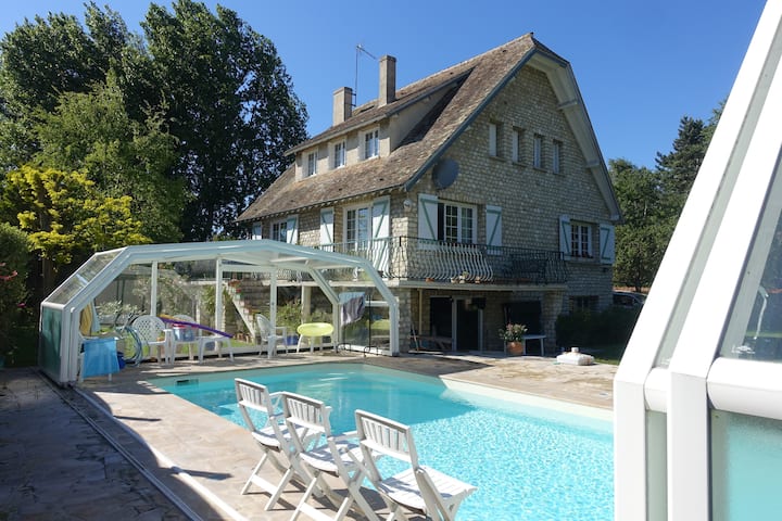 Campagne Idf Versailles Villa 8 Pers Piscine Couv - Montfort-l'Amaury
