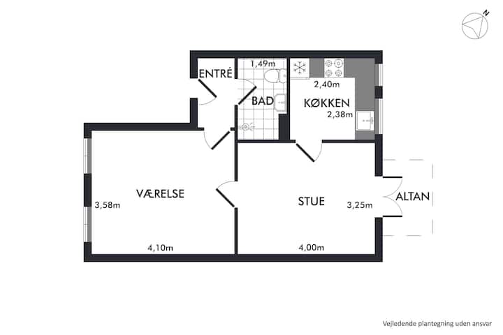 Cozy 2-room Apartment In ØGaderne - Aarhus