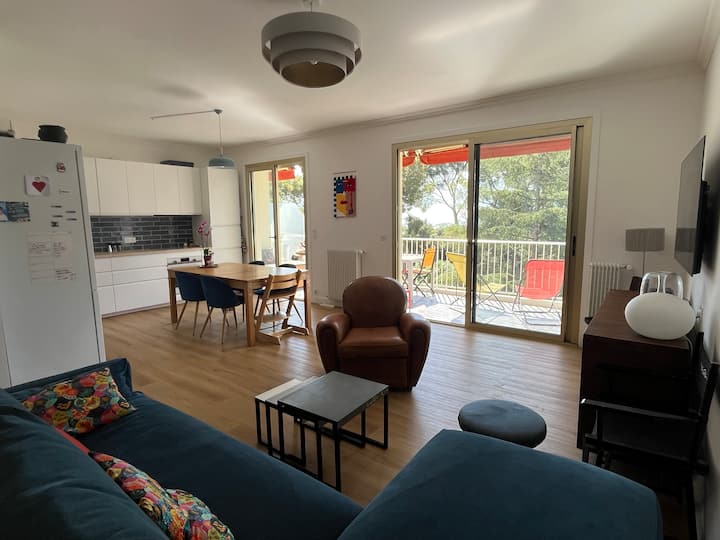Appart Familial Riviera, Vue Mer, Piscine & Tennis - Cagnes-sur-Mer