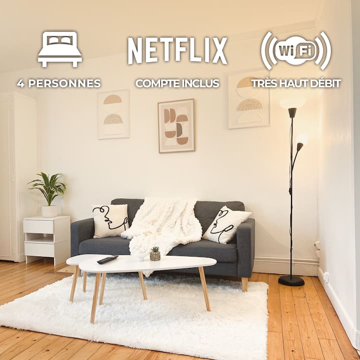 Le Romain • Centre-ville Gare • Spacieux • Netflix - Reims