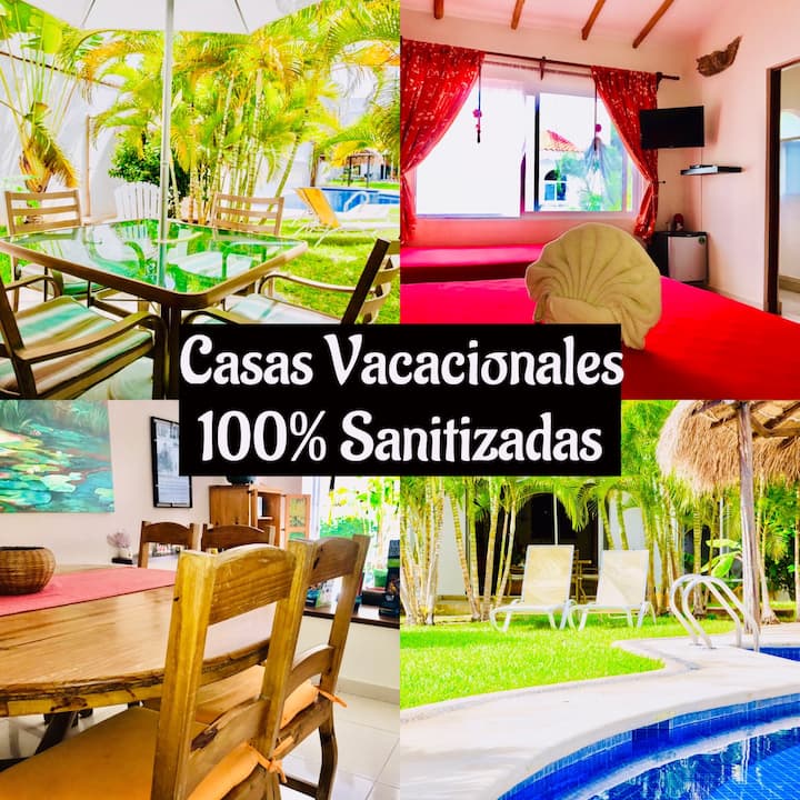 Double Villa Communicating 8 Br. 22 Pax & Pool - Playa del Carmen