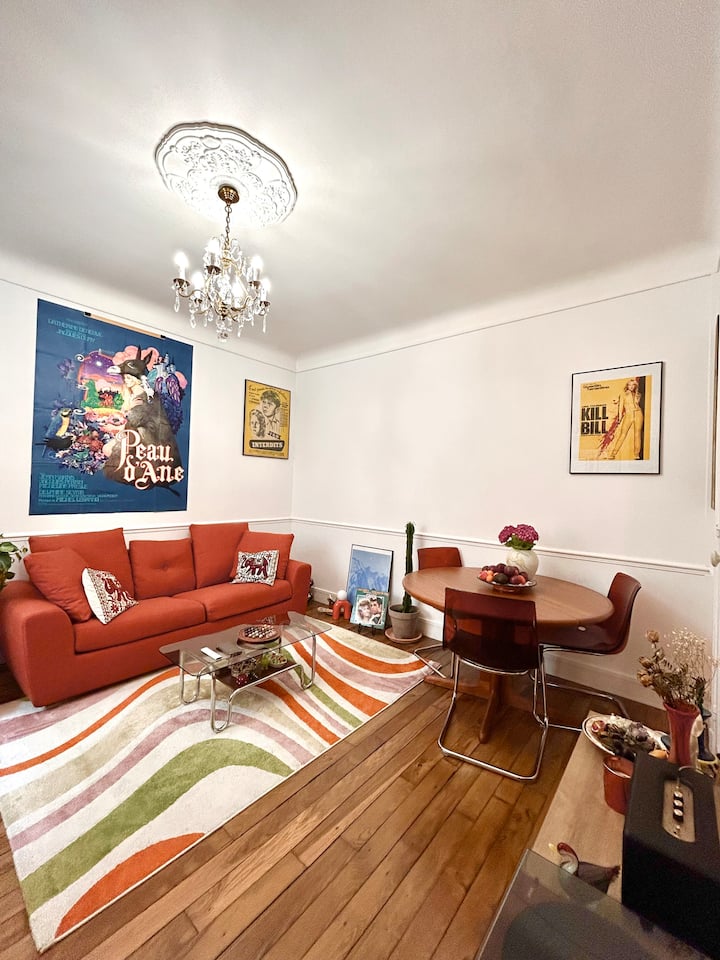 Appartement Parisien Style Rétro - Tour Eiffel