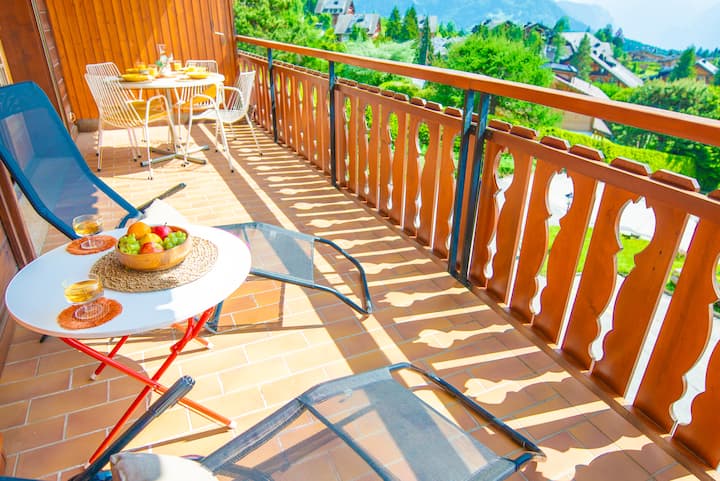 Chalet Capricorne Vue Montagne | Balcon - Leysin
