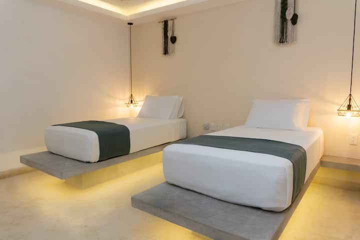 Habitación Cama Twin En Hotel Kante Ado Centro - Tulum