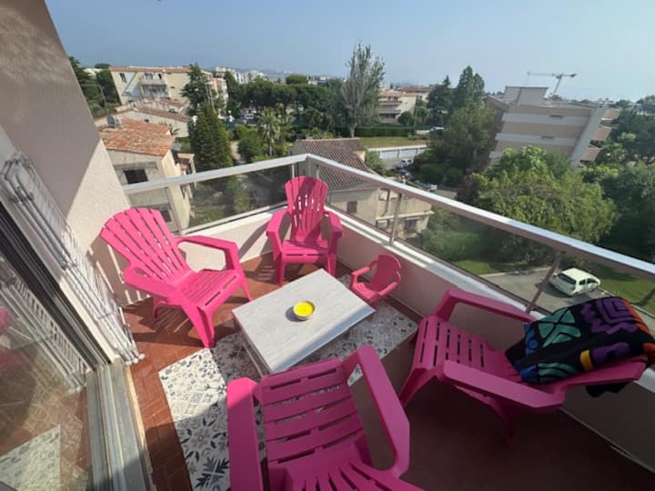 Bright Apt With Pool And Garage Last Floor - Marineland - Antibes