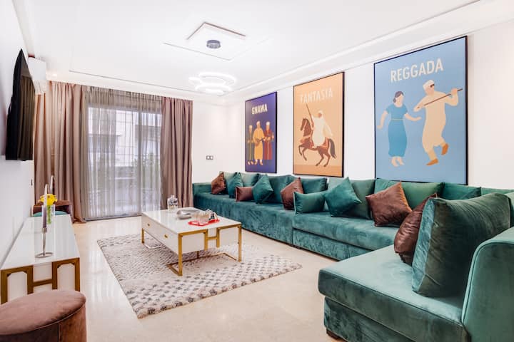 Chic 2br W/ Balcony & Terrace In Place Mozart - Tangier