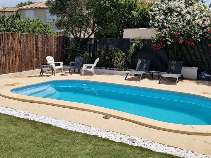 Maison Lumineuse Avec Piscine - Saint-Laurent-d'Aigouze