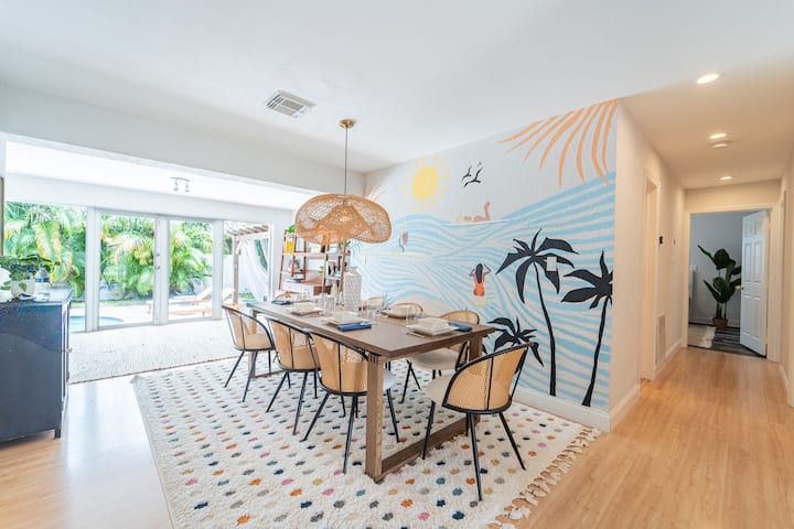 Tropical 4br Palm Villa•pool•grill•backyard•beach - Pompano Beach, FL