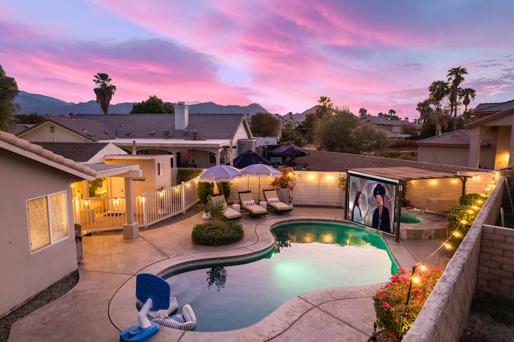 Mariposa House | Swim-in Theatre W/ Gated Pool - Bermuda Dunes, CA