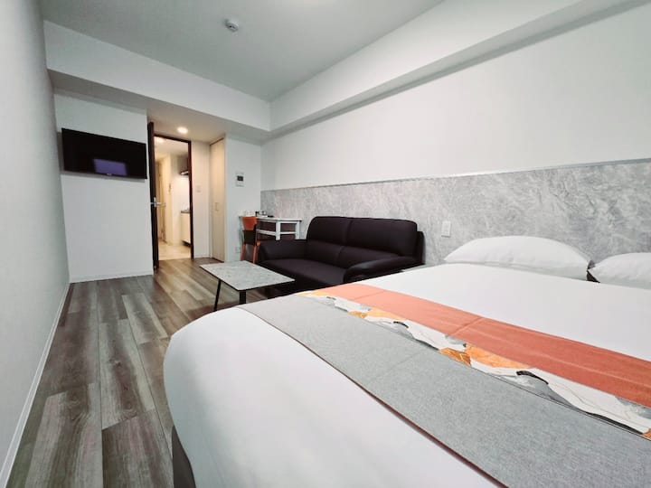 2-1newopen/2人大床｜步行即到地铁｜直通机场/难波/天王寺/梅田｜眺望通天阁&阿倍野 - Osaka