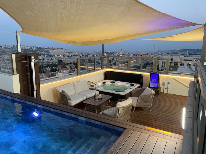 Dream Pool  Royal Suite Apt The Luxe 4 Bdr - Jérusalem