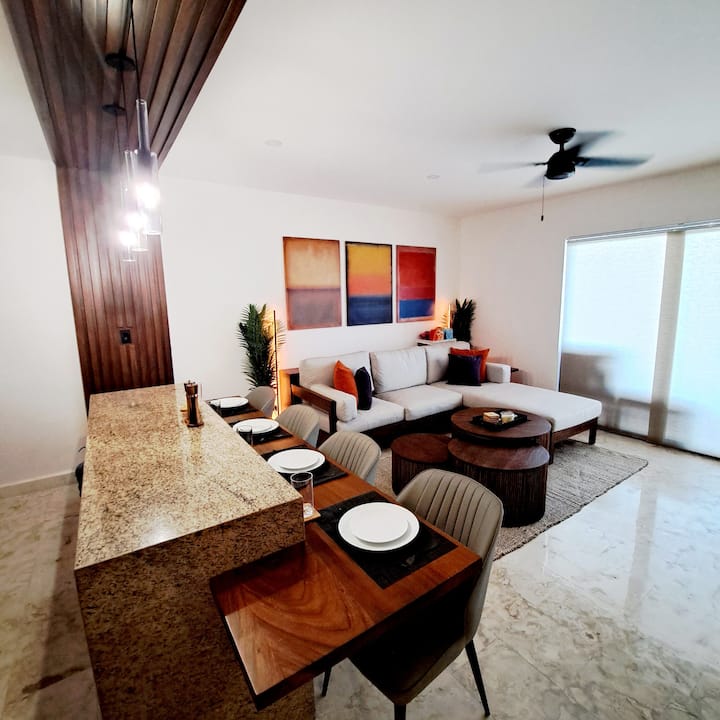4br/3ba Central Portside Condo W/oceanview Rooftop - Puerto Morelos