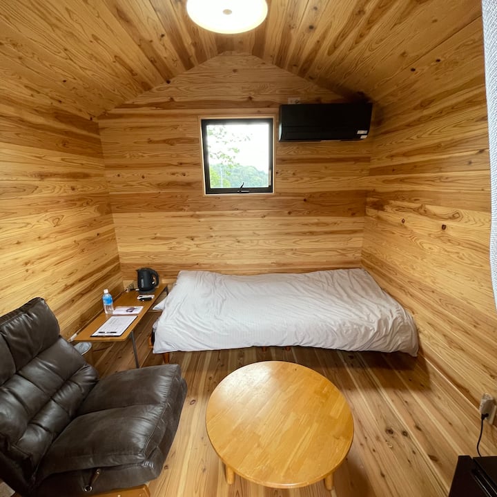 大分県/宇佐市/安心院/1人専用バンガロー/リトリート/シングル/冷暖房機器付き/温泉まで車で5分 - Usa