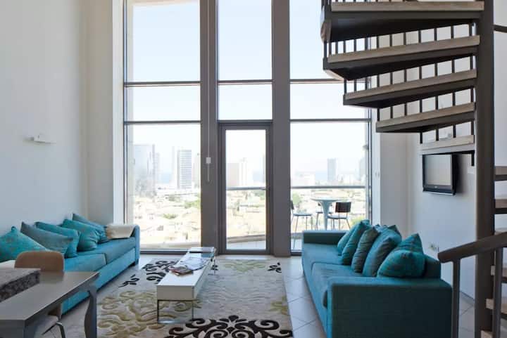 Sea View One Bedroom Loft At Neve Tzedeq Tower - Tel-Aviv