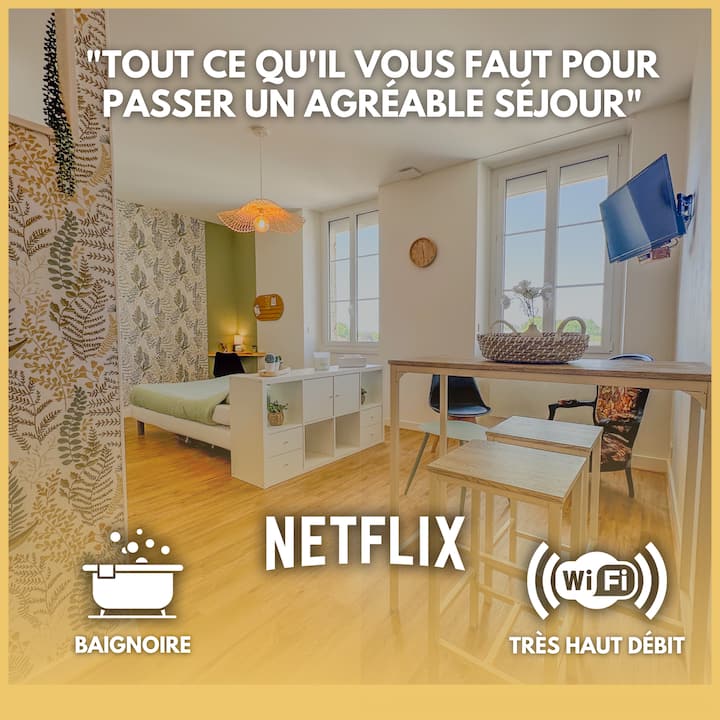 Studio Cosy – Baignoire & Netflix – Idéal Couple - Pauillac