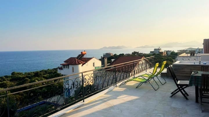 Deniz Manzaralı, Teras Jakuzili, Villa Huzur - Demre