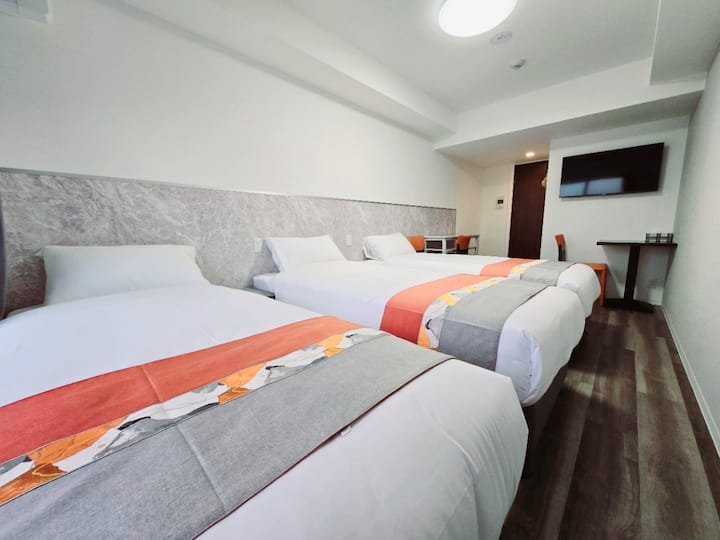 3-1newopen/3人标准间｜步行即到地铁｜直通机场/难波/天王寺/梅田｜眺望通天阁&阿倍野 - 