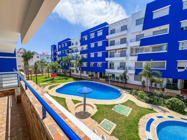 Vue Piscine – Séjour Calme à Martil - Tetouan