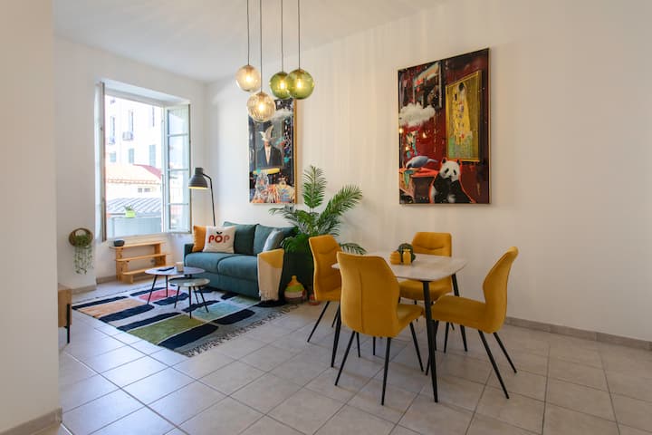 2p Massena Centrale/proche Prom,vieux Nice,ac&wifi - Gare de Nice Ville