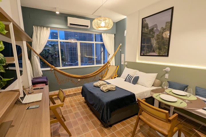 Modern & Cozy Studio In Lapa With Hammock - Rio de Janeiro