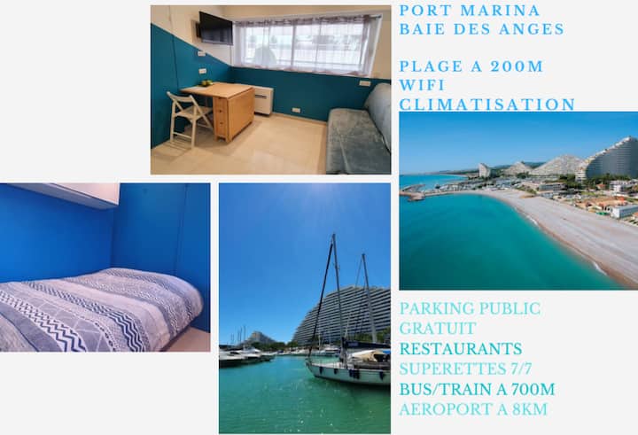 Studio Marina Baie Des Anges - Ducal  - Beach, A/c - Marineland - Antibes