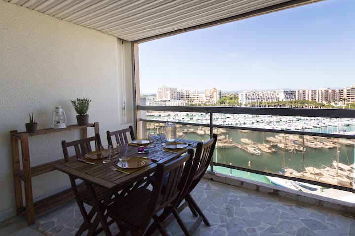 Bel Appartement Avec Vue Mer & Port, Garage Inclus - Carnon