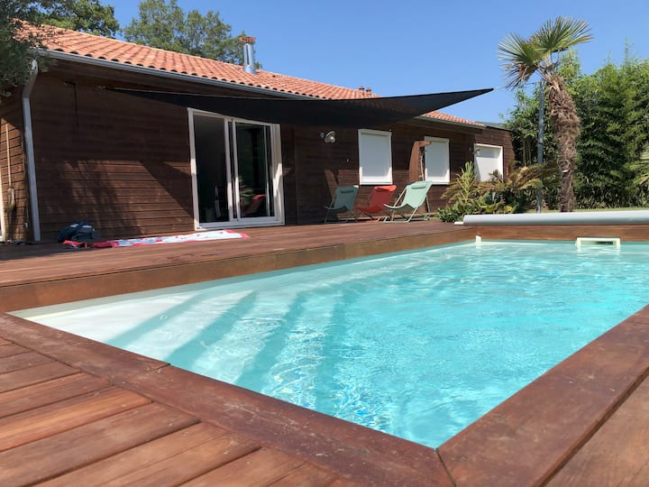 Maison Bois Avec Piscine Chauffée - Seignosse
