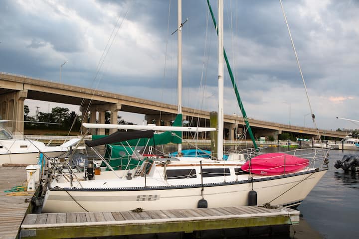 Cozy Comfy Black Sailboat - Belmar, NJ