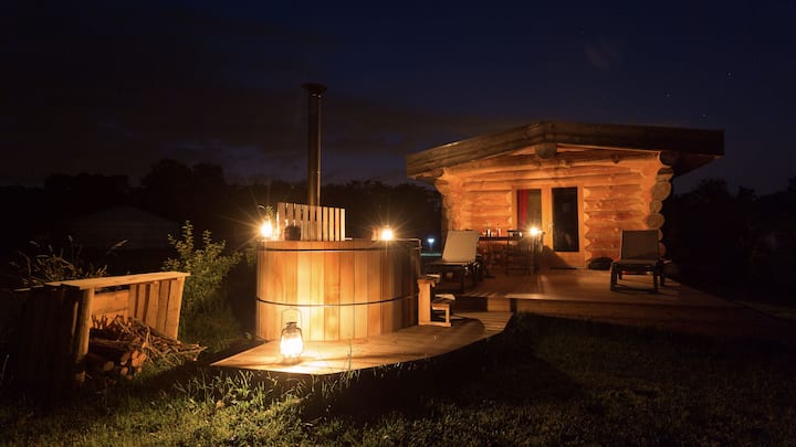 Cabane Trappeur Canadienne Bain Nordique Privé - Langon